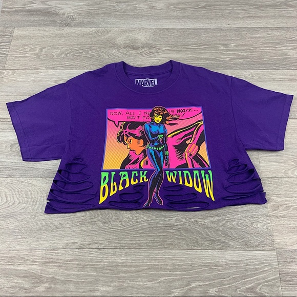 Marvel | Tops | Marvel Black Widow Comic Croptop | Poshmark